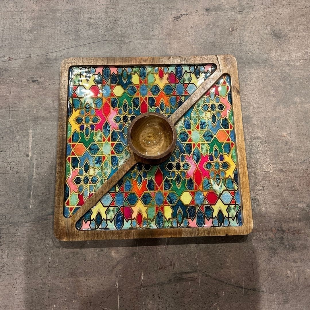 Square Sharing Platters with dipping pots – Sikhana