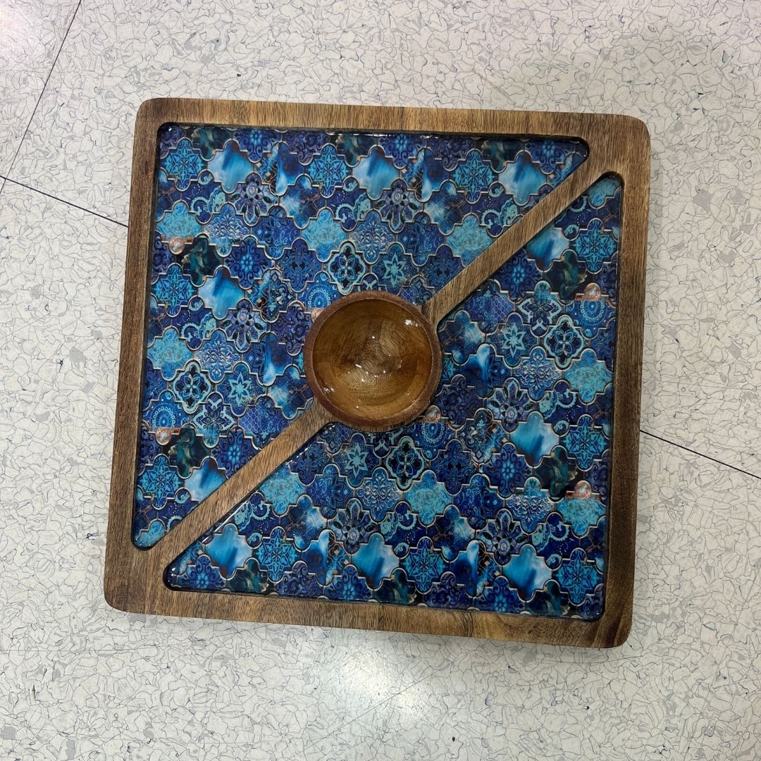 Square Sharing Platters with dipping pots – Sikhana